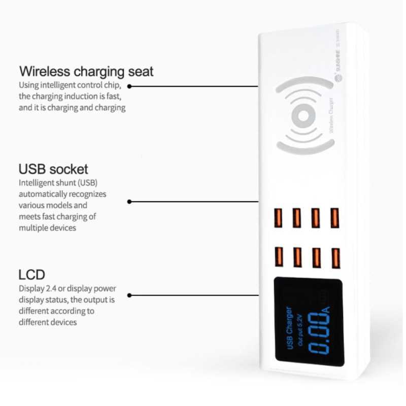 Sunshine SS-309WD 8 Port USB Induction Charger with LED Display | Fast ...