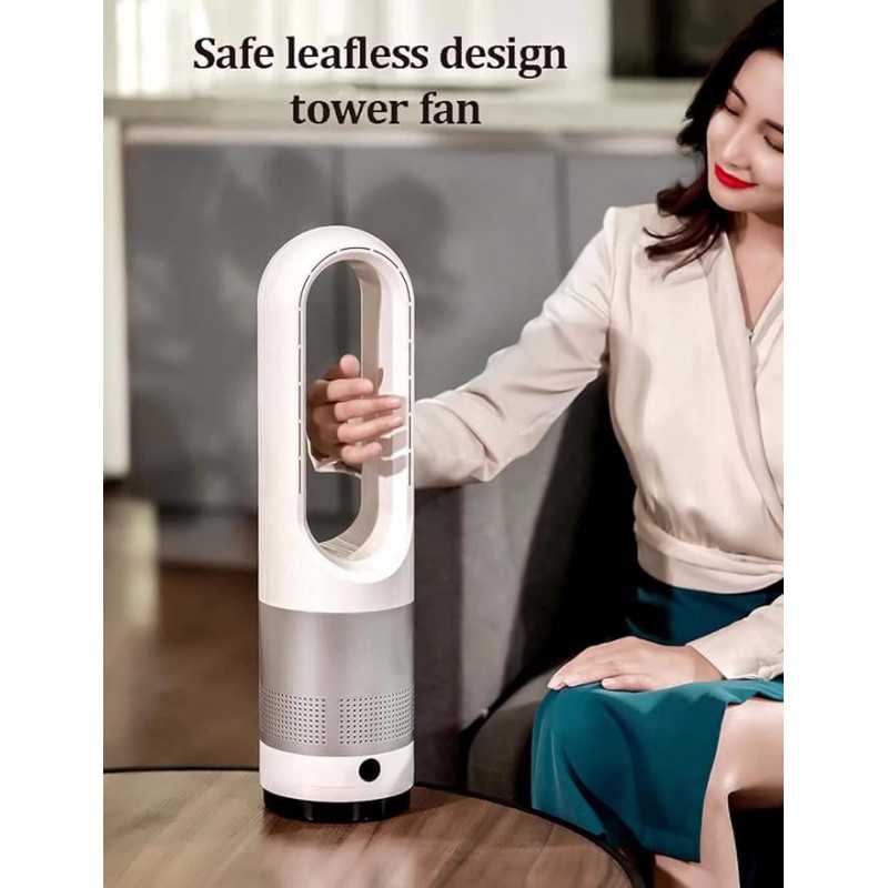 48" Bladeless Tower Fan - 45W Power 80° Oscillation 8 Speeds Timer Feature