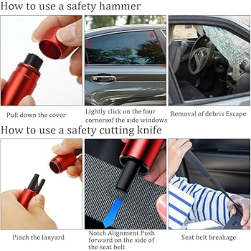 3 in 1 Temporary Car Parking Sign Multi-Tool Safety Hammer Seat Belt ...